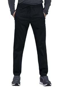 cherokee men scrubs pant workwear revolution natural rise jogger ww012, m, black