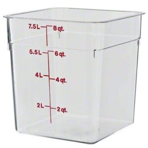 Cambro - 8SFSCW135 Camwear Polycarbonate Square Food Storage Container, 8 Quart (This does not come with a lid)