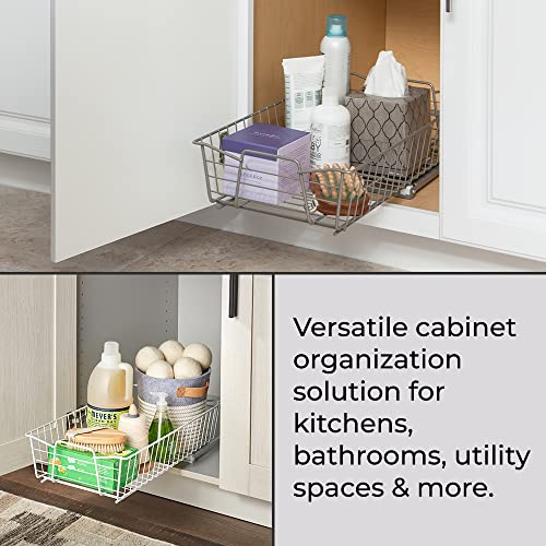 ClosetMaid 11 in. Pull Out Cabinet Organizer Heavy Duty, Slide Out Pantry Shelves Drawers for Kitchen, Bathroom, White, Inch One Tier