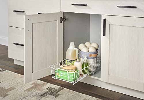 ClosetMaid 11 in. Pull Out Cabinet Organizer Heavy Duty, Slide Out Pantry Shelves Drawers for Kitchen, Bathroom, White, Inch One Tier