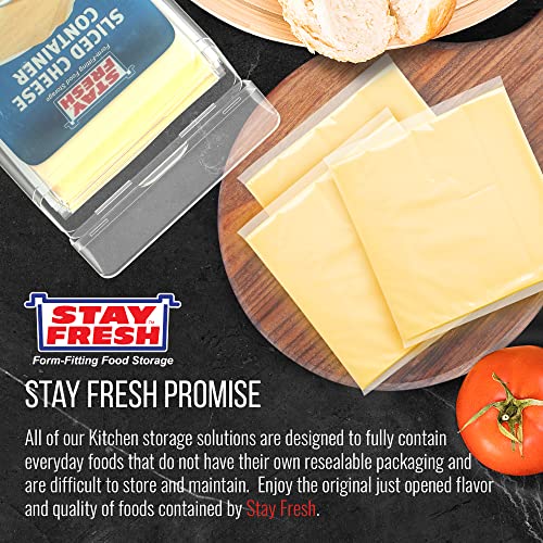 American Cheese Slice Storage Container - Stay Fresh Clear Plastic Cheese Slice Holder that is Dishwasher Safe, BPA Free. Air tight Cheese Container for your Pantry, Counter, Refrigerator