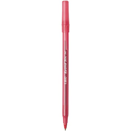 BIC Round Stic Xtra Life Ballpoint Pen, Medium Point (1.0mm), Red, 10-Count