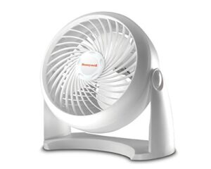 honeywell ht-904 turboforce tabletop air circulator fan, small, white – quiet personal fan for home or office, 3 speeds and 90 degree pivoting head