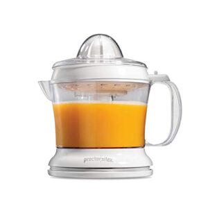 proctor silex juicit electric citrus juicer machine for orange, lemon, grapefruit juice, 34 oz, white (66332ps)