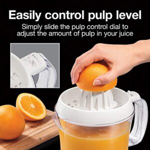 Proctor Silex Juicit Electric Citrus Juicer Machine for Orange, Lemon, Grapefruit Juice, 34 oz, White (66332PS)