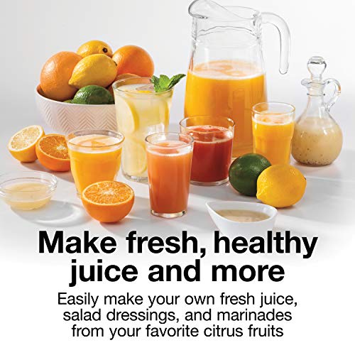 Proctor Silex Juicit Electric Citrus Juicer Machine for Orange, Lemon, Grapefruit Juice, 34 oz, White (66332PS)