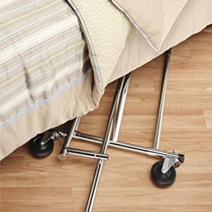 Whitmor Adjustable Rolling Garment Rack Collapsible Chrome