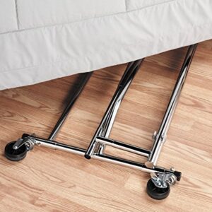 Whitmor Adjustable Rolling Garment Rack Collapsible Chrome