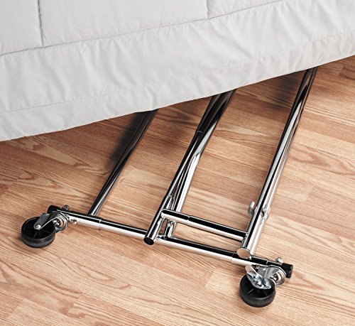 Whitmor Adjustable Rolling Garment Rack Collapsible Chrome