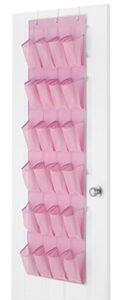 whitmor 24 pocket over the door shoe organizer – pink