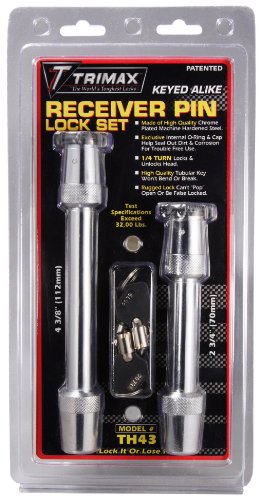 Trimax TH43 4-3/8" and 2-3/4" Keyed Alike Receiver Pin Lock Set