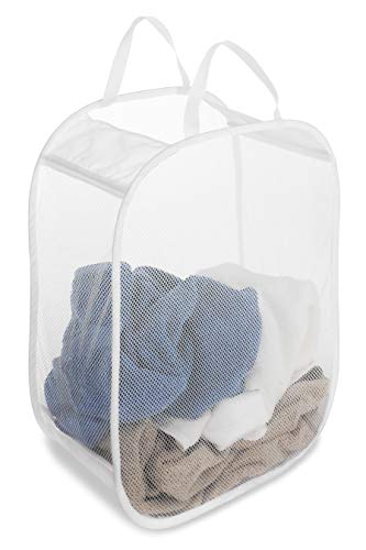 Whitmor Pop & Fold Laundry Bag, White or Blue