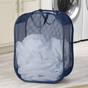 Whitmor Pop & Fold Laundry Bag, White or Blue