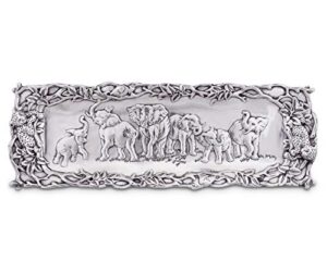 arthur court designs aluminum elephant oblong tray 19 inch x 6.5 inch