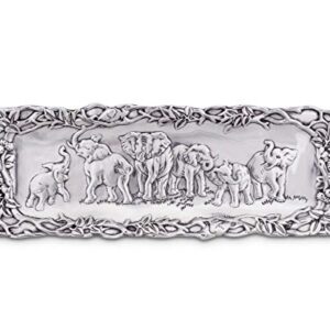 Arthur Court Designs Aluminum Elephant Oblong Tray 19 inch x 6.5 inch