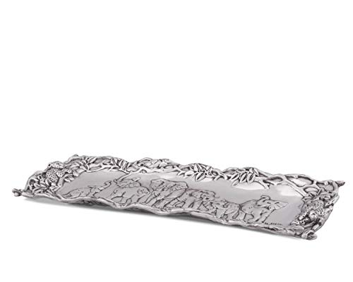 Arthur Court Designs Aluminum Elephant Oblong Tray 19 inch x 6.5 inch