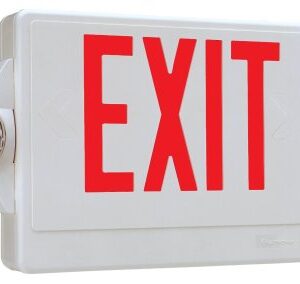 Lithonia Lighting LHQMSW1R 120/277 RED Quantum Red LED Combo Exit/Emergency Light with Back-Up Battery