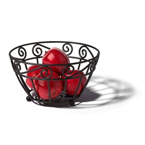 Spectrum Diversified Scroll Fruit Bowl, Large, Black