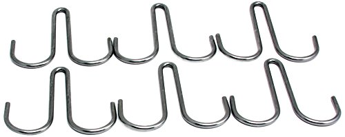 Enclume Twin Hook, Set of 6, Use with Pot Racks, Hammered Steel