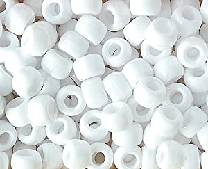 The Beadery 6 by 9mm Barrel Pony Bead, White, 900-Pieces