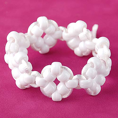 The Beadery 6 by 9mm Barrel Pony Bead, White, 900-Pieces