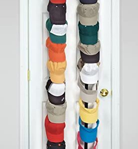 Perfect Curve CapRack18 Over-The-Door Hat Rack and Organizer |Baseball Cap Rack |Hat Rack Stand |Over The Door Hat Rack |Hat Rack For Door |Hat Rack For Closet |Two Straps |Holds Up To 18 Caps |Black