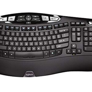 Logitech K350 Wave Ergonomic Keyboard with Unifying Wireless Technology - Black