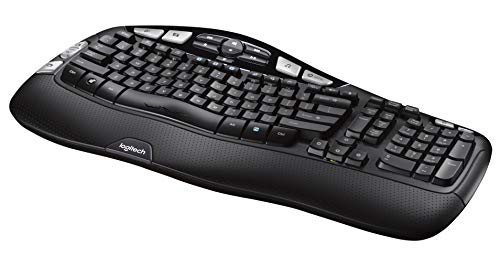 Logitech K350 Wave Ergonomic Keyboard with Unifying Wireless Technology - Black