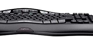 Logitech K350 Wave Ergonomic Keyboard with Unifying Wireless Technology - Black