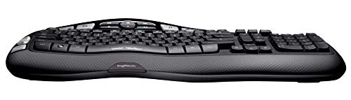 Logitech K350 Wave Ergonomic Keyboard with Unifying Wireless Technology - Black