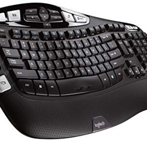 Logitech K350 Wave Ergonomic Keyboard with Unifying Wireless Technology - Black