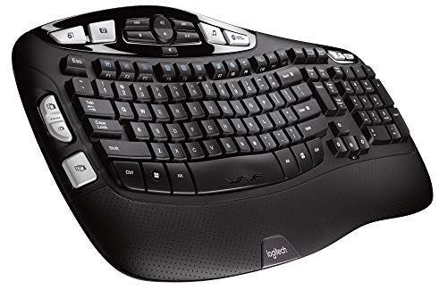 Logitech K350 Wave Ergonomic Keyboard with Unifying Wireless Technology - Black