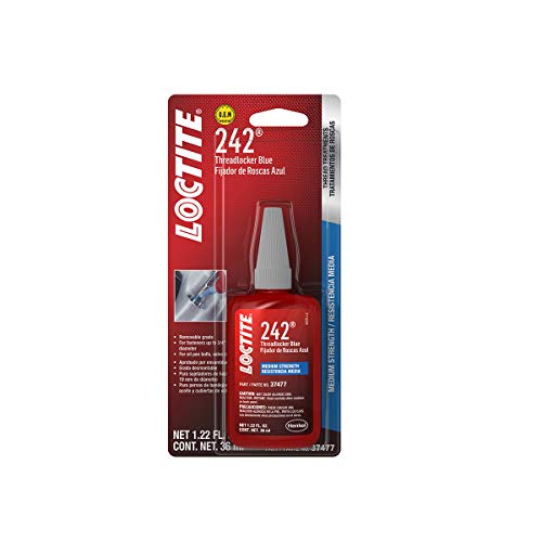 LOCTITE 242 Threadlocker for Automotive: High-Temp, Medium-Strength, Anaerobic | Red, 6mL Tube (PN: 37418 - 487229)