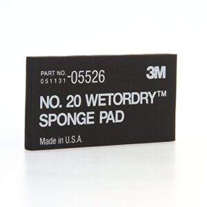 3M Wetordry Sponge Pad 20, 05526, 5 1/2 x 2-3/4 in x 3/8 in , Black