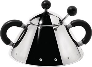 alessi b sugar bowl and spoon, black