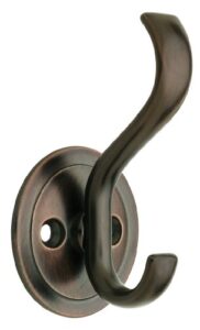 franklin brass coat and hat hook with round base, venetian bronze