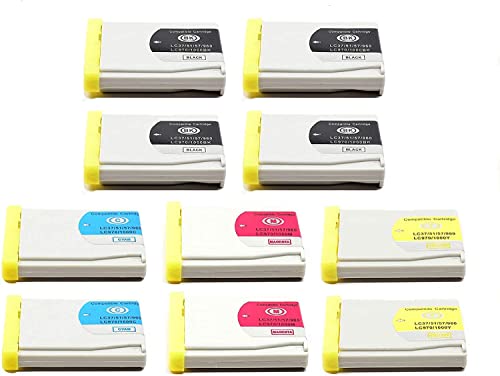 10 Pack. Compatible Cartridges for Brother LC-51. Includes Cartridges for 4ea LC-51 Black + 2ea LC-51 Cyan + 2 ea LC-51 Magenta, 2 ea LC-51 Yellow.