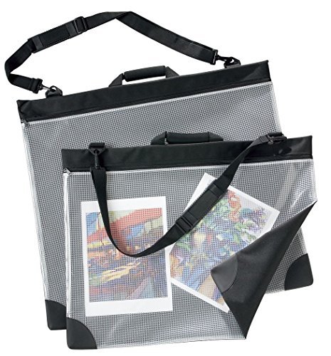 ALVIN SPM2026 Portfolio Bag Carrying Case, Mesh Front, Black Back, Multi-Use Organization Bag for Item Storage and Arranging, Great for Needlework Projects, Art Supplies, and Trave - 20" x 26"