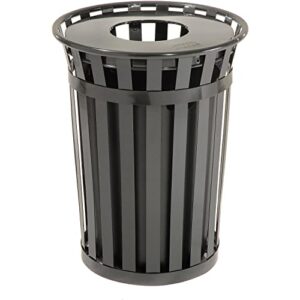 global industrial 36 gallon outdoor metal waste receptacle, black