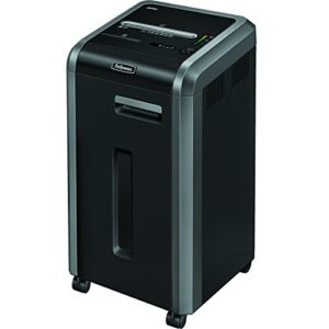 fellowes powershred 225ci shredder | 100% jam proof, 20-sheet, cross-cut, commercial grade | 3825001 model, black