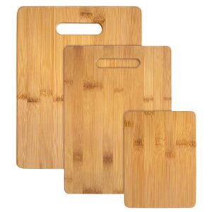 totally bamboo 3-piece bamboo wood cutting board set, 3 assorted sizes