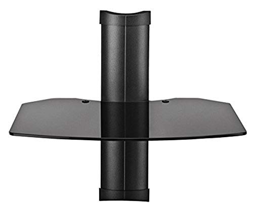 Omnimount Tria 1 B 1-Shelf Wall Furniture - Black/Dark Glass