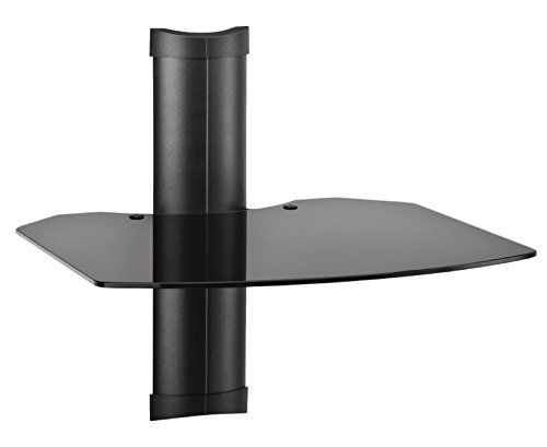 Omnimount Tria 1 B 1-Shelf Wall Furniture - Black/Dark Glass