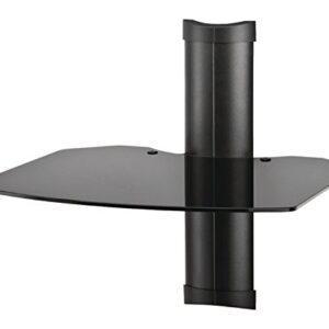 Omnimount Tria 1 B 1-Shelf Wall Furniture - Black/Dark Glass