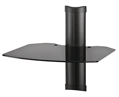 Omnimount Tria 1 B 1-Shelf Wall Furniture - Black/Dark Glass