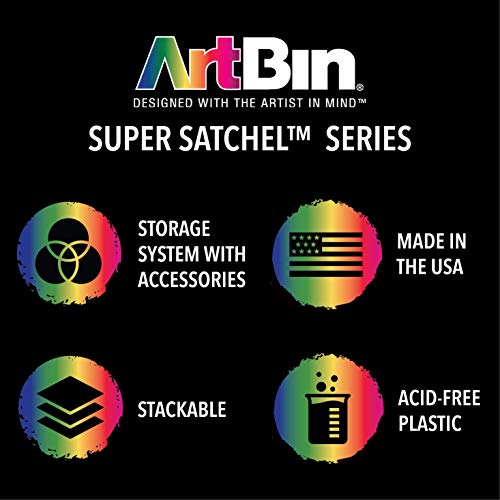 ArtBin 6865AT Super Satchel Slim 8 Compartment Crafting & Jewelry Organizer with Anti-Tarnish Technology, [1] Plastic Storage Case, Clear