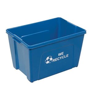 global industrial 18 gallon recycling bin, blue, plastic