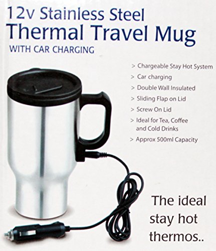 Heated Stainless Steel Mug Car Coffee Cup With Charger