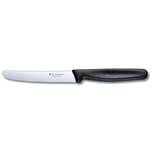 victorinox 4.25-inch round-tip serrated steak knife, black