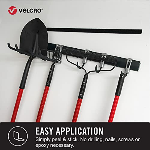 VELCRO Brand Industrial Fasteners Stick-On Adhesive | Professional Grade Heavy Duty Strength Holds up to 10 lbs on Smooth Surfaces | Indoor Outdoor Use, 4in x 2in (2pk), Strips, 2 Sets, 90200